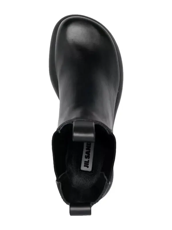 JIL SANDER Elasticated-panel Leather Boots - Black