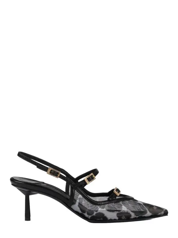 LE SILLA Morgana Animal Print Slingback Pumps - Grey