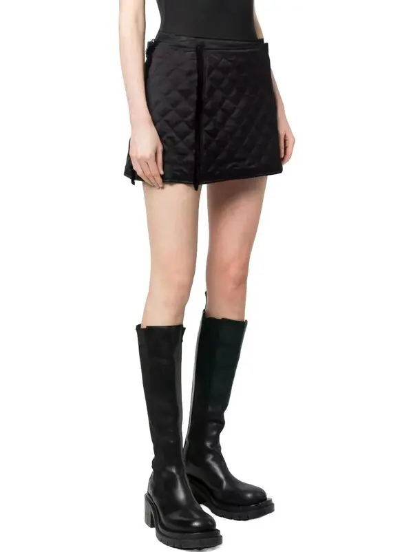 DURAZZI MILANO Quilted Wrap Mini Skirt - Black
