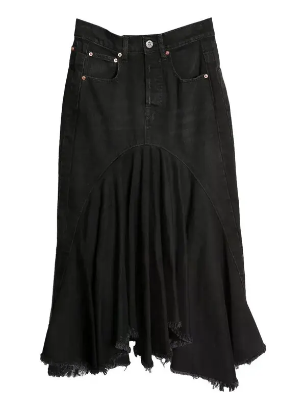 Vetements Denim Midi Skirt - Black