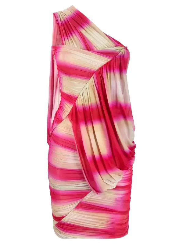 Rick Owens One-shoulder Gradient Draped Dress - Pink