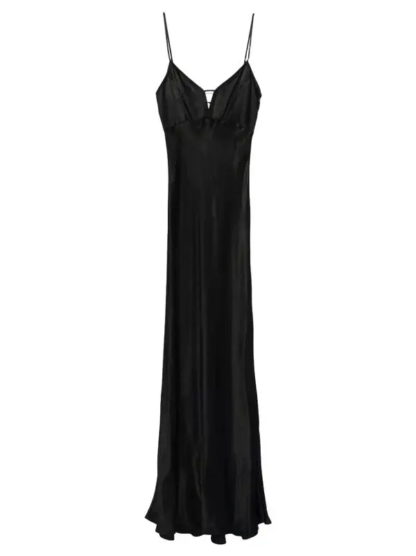 TWINSET Satin Maxi Dress - Black