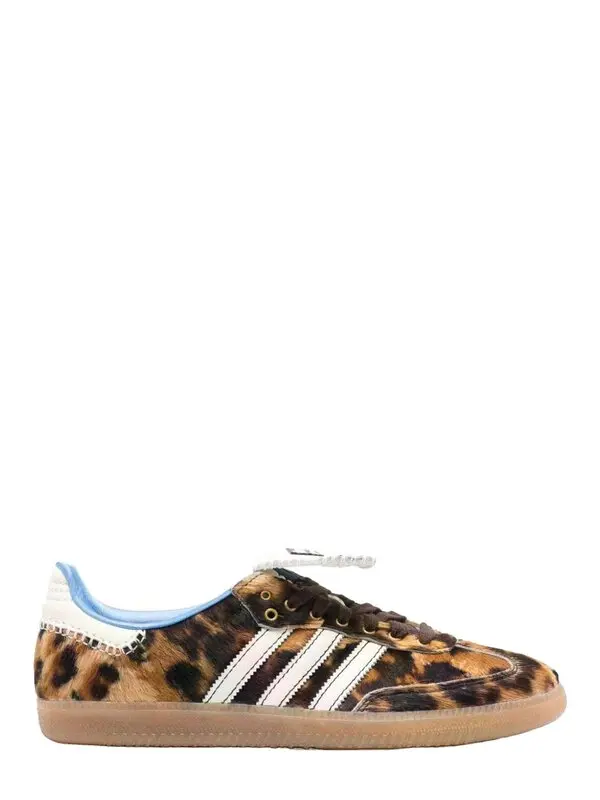 Adidas X Wales Bonner Samba Leopard Print Calf Leather Sneakers - Brown