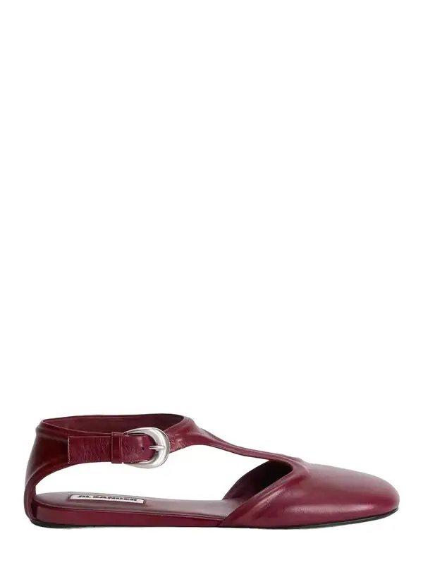 JIL SANDER Mary Jane Ballerina Shoes - Red