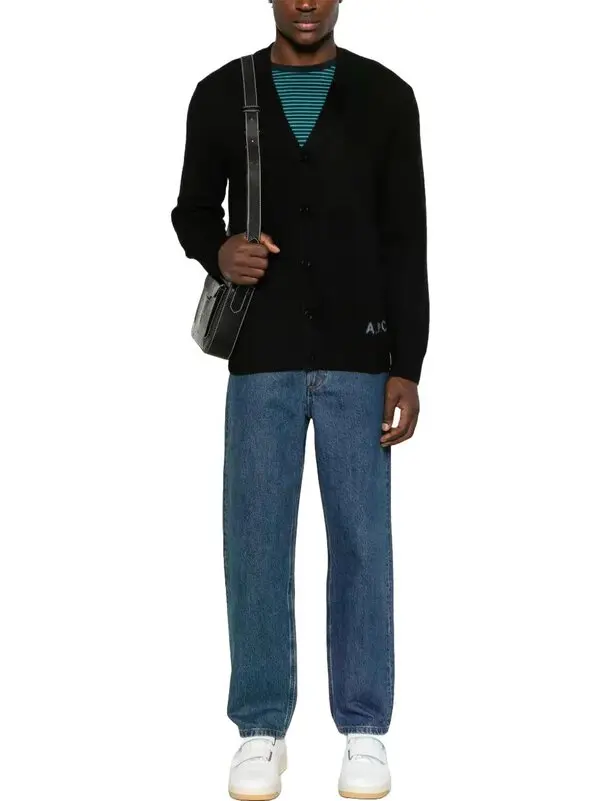 A.p.c. Kenny Cardigan In Virgin Wool - Black
