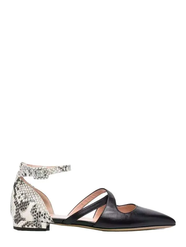 Bally Python Print Detail Pointed Pumps - Black