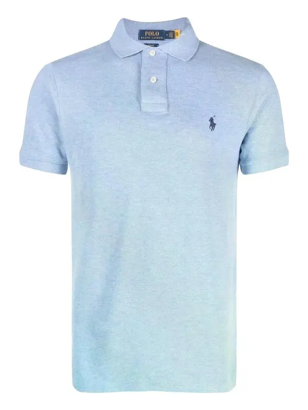 Polo Ralph Lauren Embroidered-logo Cotton Piqué Polo Shirt - Blue