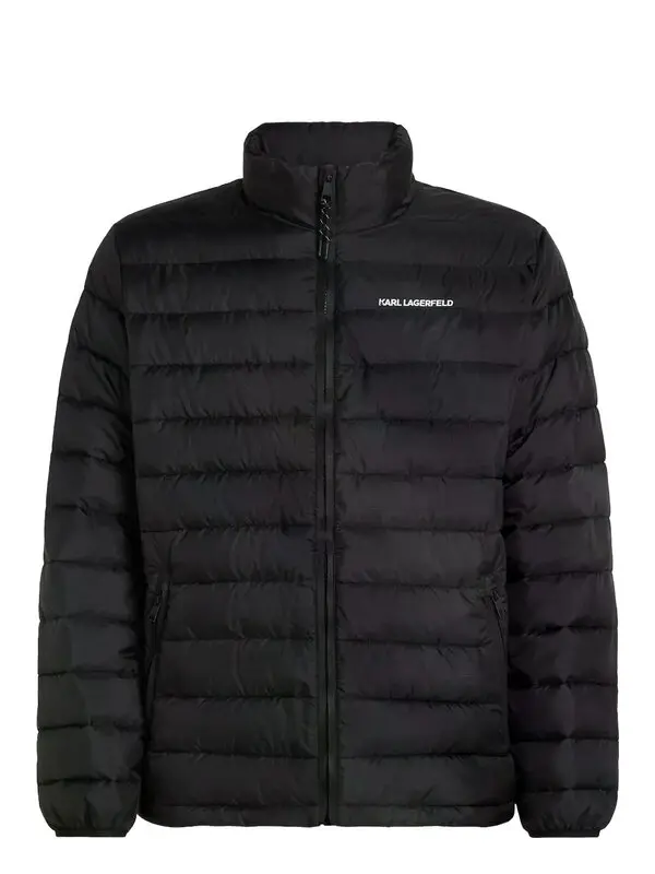 Karl Lagerfeld Quilted Zip-up Jacket - Black