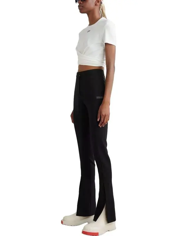 Off-White High-waisted Tailored Trousers With Logo Detail - Black