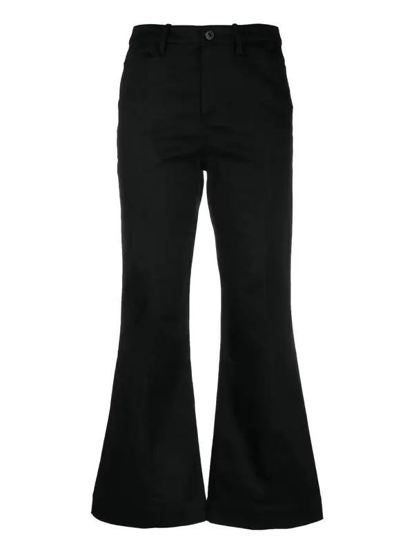 Proenza Schouler White Label Cropped Flared Trousers - Black