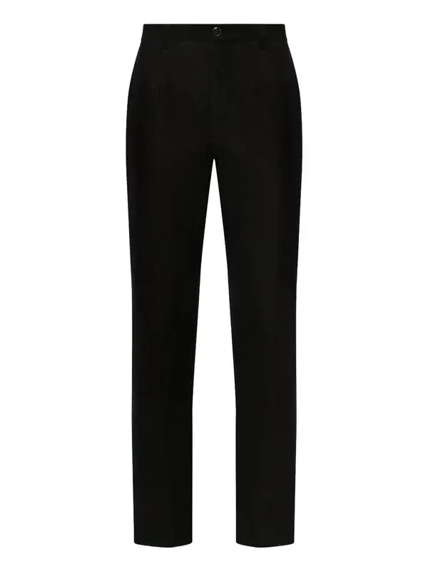 Dolce & Gabbana Linen Tailored Trousers - Black
