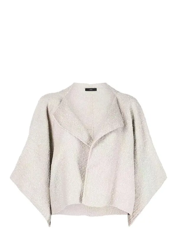 Voz Cropped Wide-sleeve Bolero - Grey