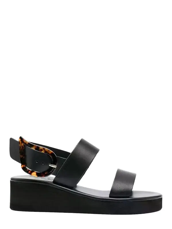 ANCIENT GREEK SANDALS 45mm Wedge Double-strap Sandals - Black