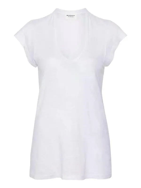 MARANT ETOILE Zankou Linen T-shirt - White