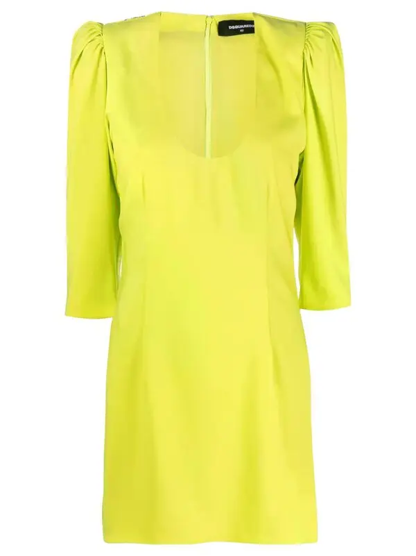 Dsquared2 Puff-sleeve Mini Dress - Green