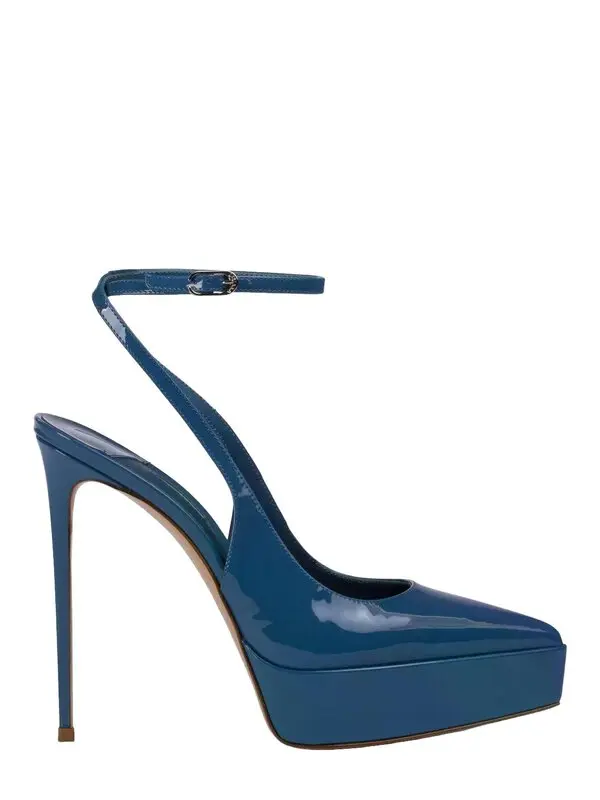 LE SILLA Patent Leather Platform Pumps - Blue