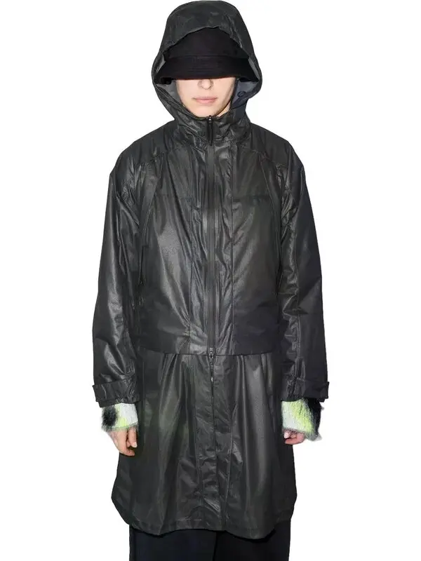 Y3 Hooded Midi Raincoat - Black