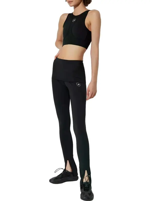 Adidas By Stella McCartney Logo-print High-waisted Leggings - Black