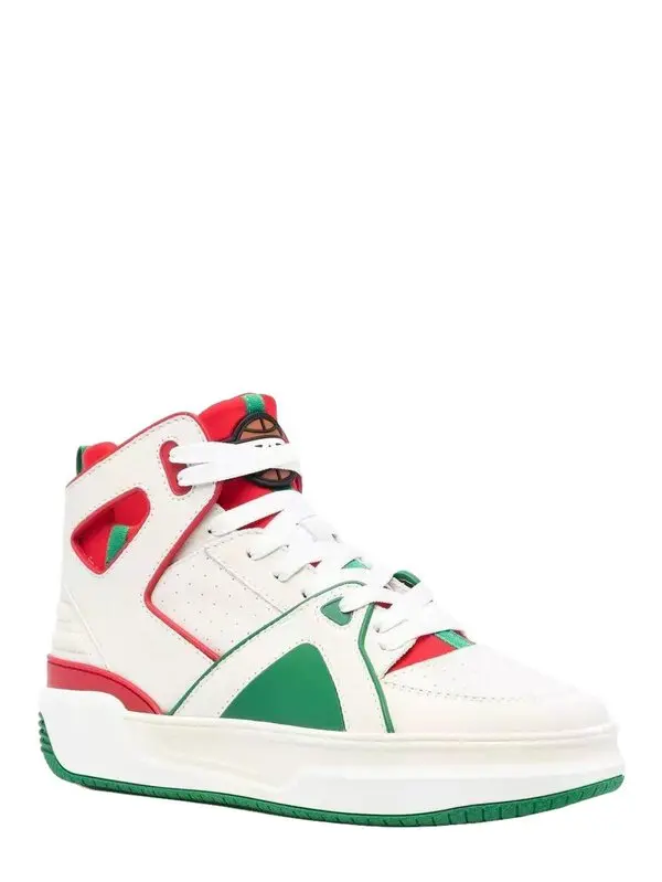 JUST DON Panelled Leather Sneakers - Neutrals
