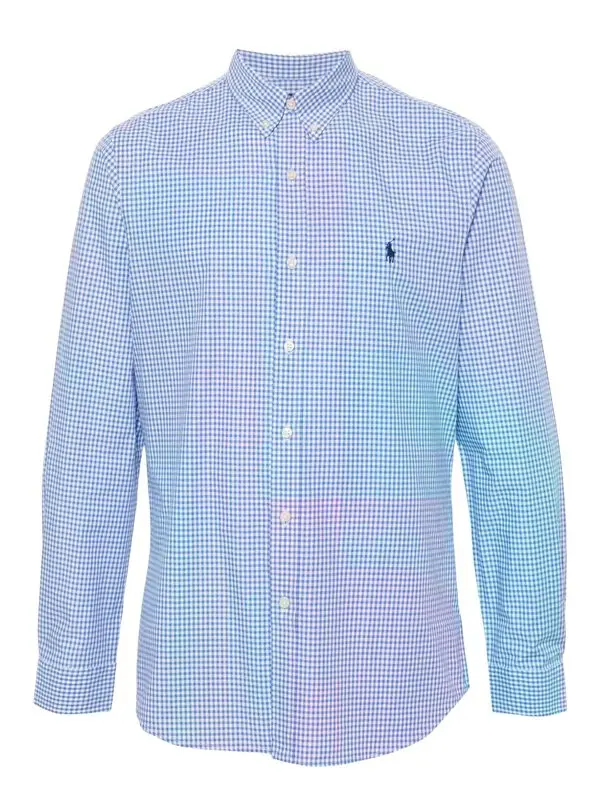 Polo Ralph Lauren Gingham-check Long-sleeve Shirt - Blue