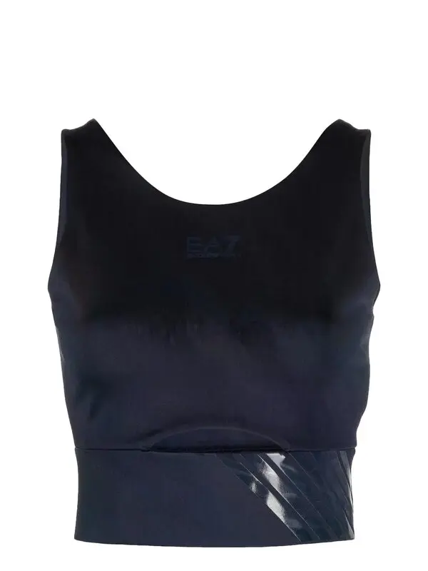 EA7 Logo-print Sports Bra - Blue