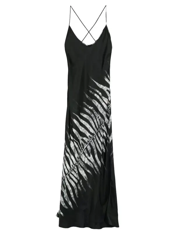 Roberto Cavalli Tiger Print Maxi Dress - Black