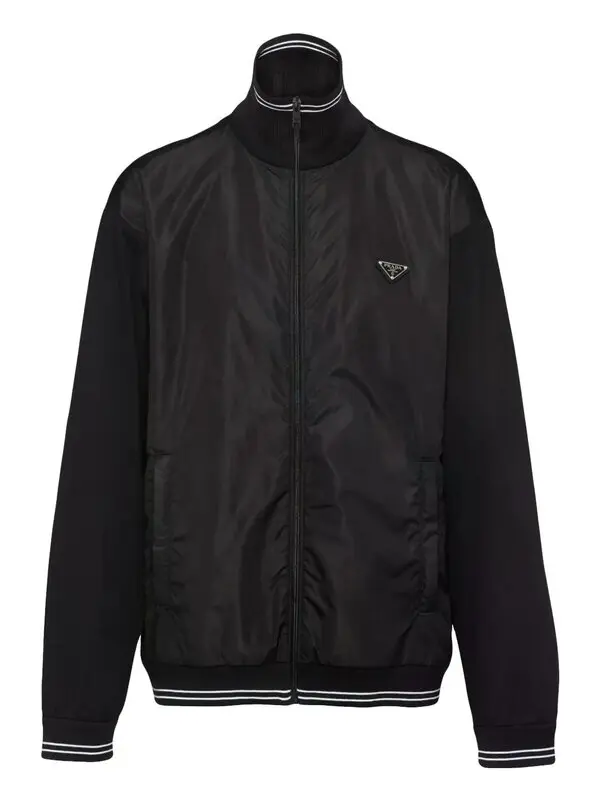 Prada Panelled Bomber Jacket - Black