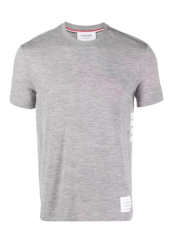 Thom Browne 4-bar Wool T-shirt - Grey