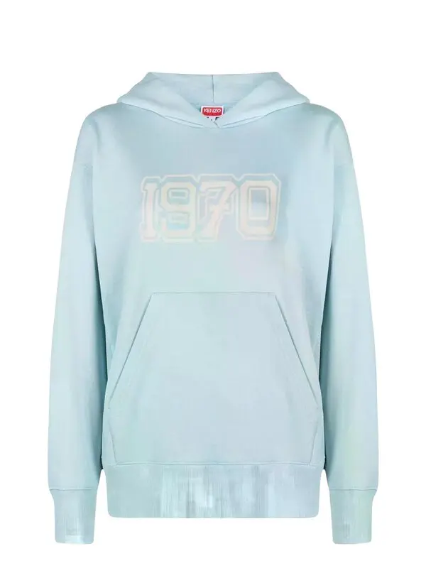Kenzo Graphic-print Cotton Hoodie - Blue