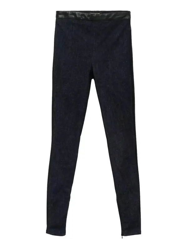 MITILIANE COUTURE Leather-insert Leggings - Blue