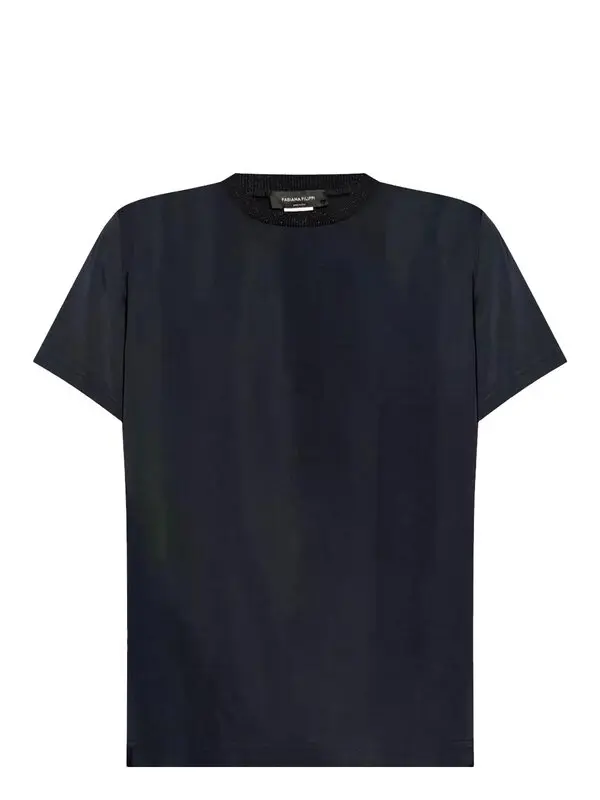 Fabiana Filippi Decorative Neck T-shirt - Blue