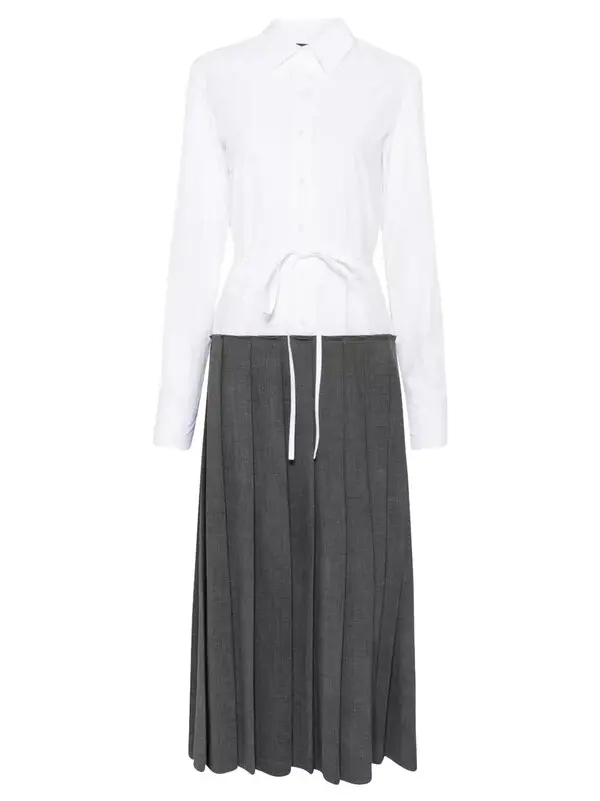 Fabiana Filippi Cotton And Virgin Wool Blend Midi Shirt Dress - Grey