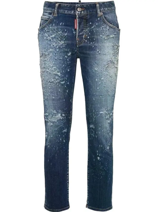 Dsquared2 Distressed Slim-leg Jeans - Blue