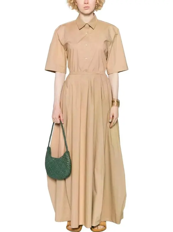 THELATEST Pleat-detailed Midi Skirt - Neutrals