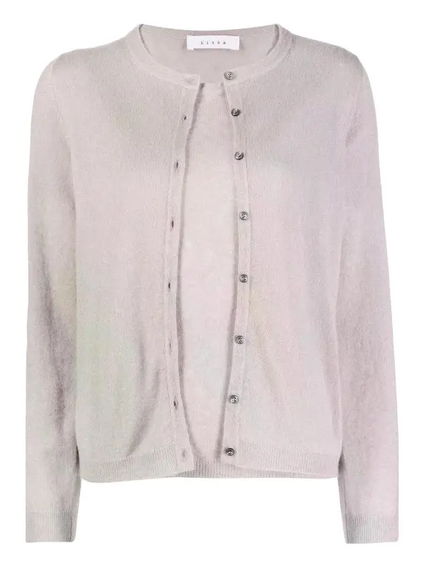 LISKA Double-layer Merino-cashmere Cardigan Set - Neutrals