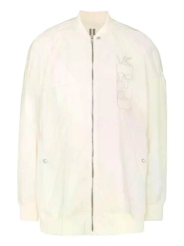 Rick Owens Embroidered Logo Bomber Jacket - Neutrals