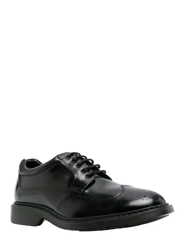 Hogan Leather Lace-up Oxford Shoes - Black