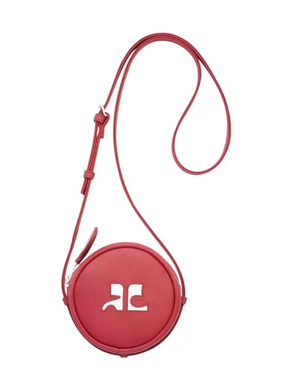 COURREGES Re-edition Circle Leather Bag - Red