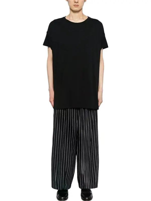 MARINA YEE Draped-detail Cotton T-shirt - Black