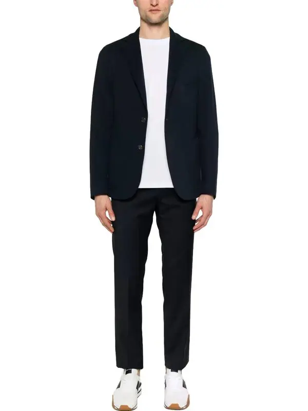 Peserico Single-breasted Cotton Blazer - Blue