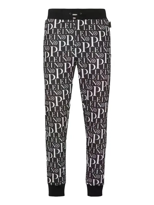 Philipp Plein All-over Logo-print Track Pants - Black