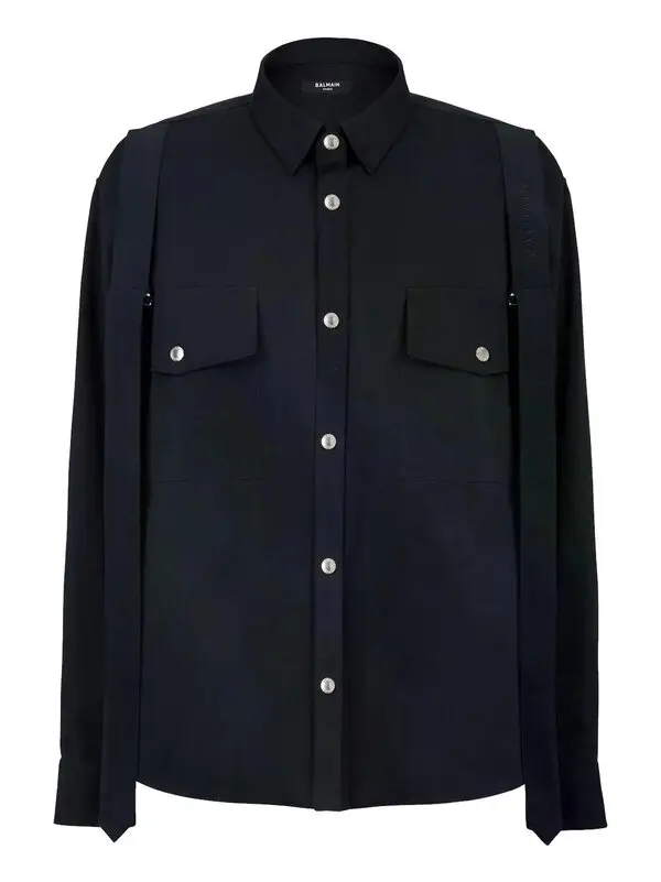 Balmain Chest Flap-pocket Detail Shirt - Black