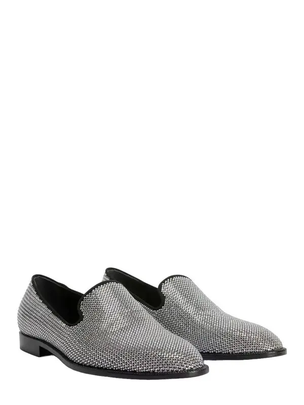 GIUSEPPE ZANOTTI Jareth Disco Crystal-embellished Loafers - Silver