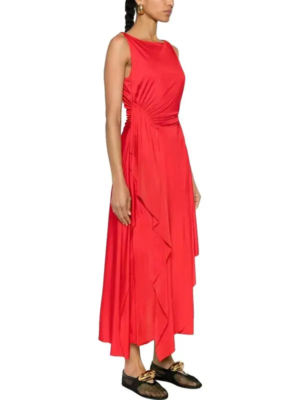 LANVIN Sleeveless Boat Neck Gown - Red