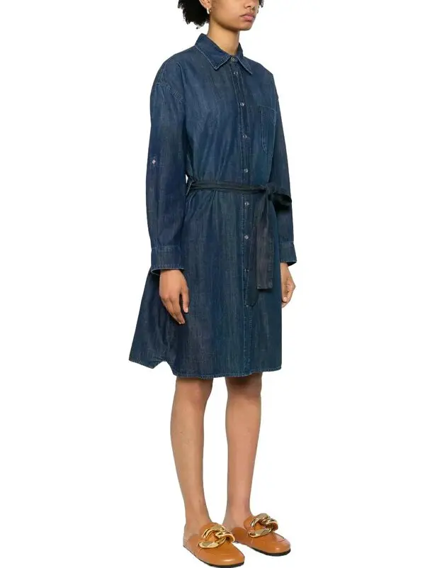 Lorena Antoniazzi Belted Denim Midi Shirt Dress - Blue