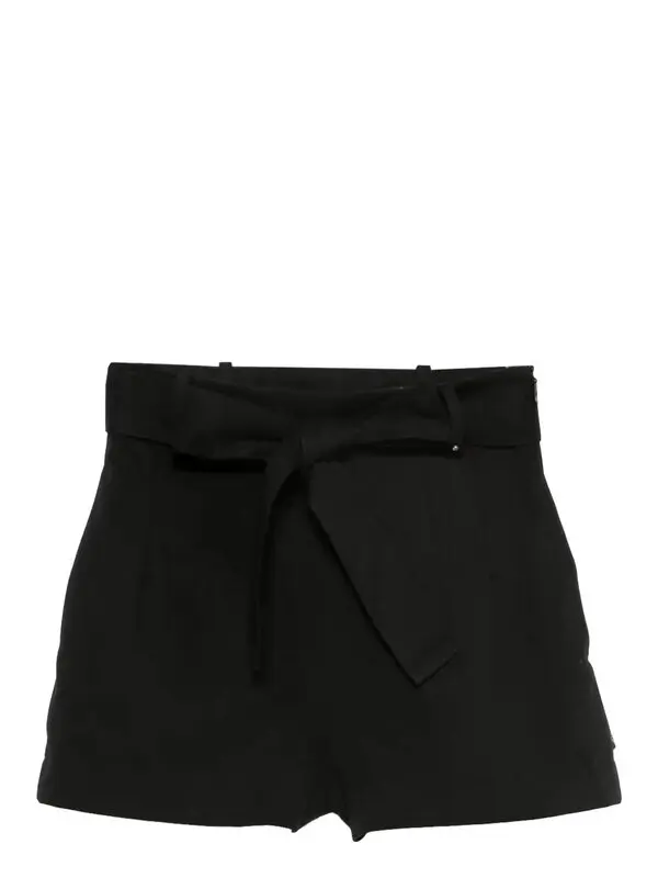 Moncler Gabardine Shorts With Tied Waist - Black