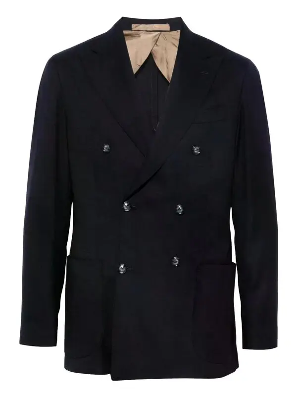 BARBA NAPOLI Double-breasted Jacket - Blue