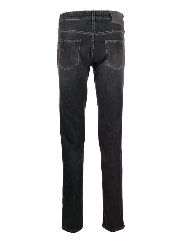 BARBA NAPOLI Logo-patch Stretch Skinny Jeans - Black