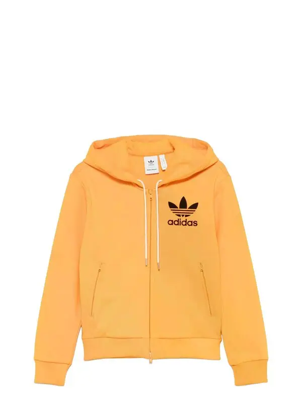 Adidas X Wales Bonner Logo-flocked Hoodie - Orange