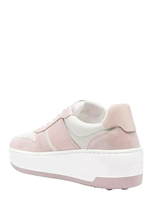TOD'S Logo-print Leather And Suede Sneakers - Neutrals
